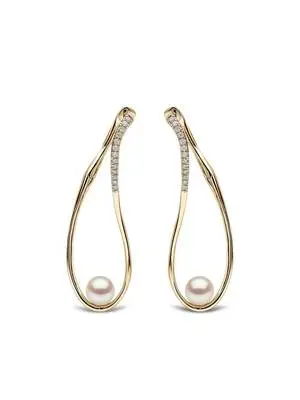 Yoko London 18kt Yellow Akoya Pearl And Diamond Drop Earrings - Gold