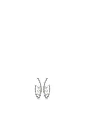 Yoko London Akoya Pearl And Diamond Earrings - Silver