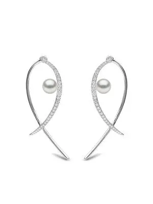 Yoko London 18kt White Gold Akoya Pearl And Diamond Earrings - Silver