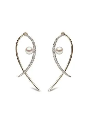 Yoko London 18kt Yellow Akoya Pearl And Diamond Earrings - Gold