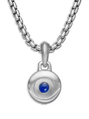 David Yurman Sterling Lapis Lazuli Evil Eye Amulet - Silver