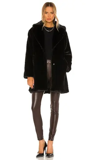 LAMARQUE Linnea Faux Fur Coat - Black