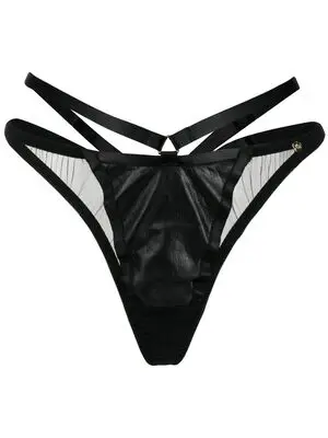 SOMETHING WICKED Mia Semi-sheer Thong - Black