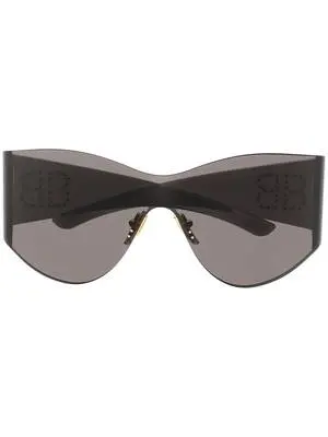 Balenciaga Mask Round-Frame Sunglasses - Black | Editorialist