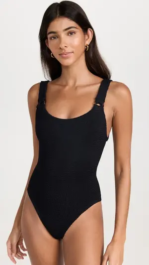 Hunza G Domino One-piece Swimsuit - Black