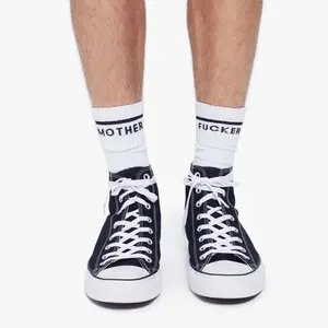 MOTHER One Small Step For Mankind Mf Socks - White