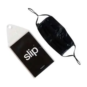Slip Double-Sided Silk Re-Usable Face Covering Black Black