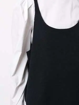 Tibi Sleeveless Wool Scoop Neck Sweater - Blue