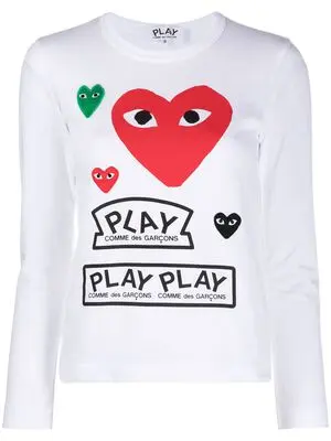 Play Comme Des Garcon Long-sleeved T-shirt - White