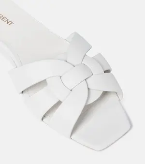 Saint Laurent Tribute Leather Sandals - White