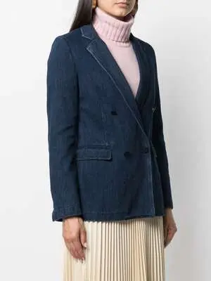 FORTE_FORTE Double-breasted Denim Blazer