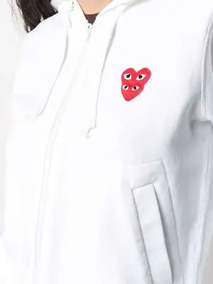 Play Comme Des Garcon Logo-motif Zip-up Hoodie