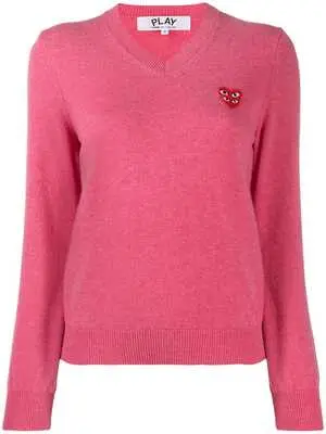 Play Comme Des Garcon V-neck Top - Pink