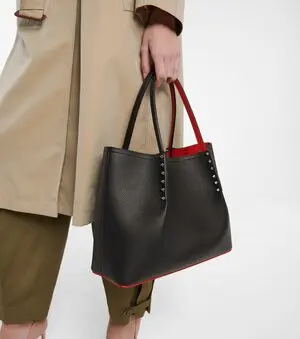CHRISTIAN LOUBOUTIN Cabarock Small Leather Tote - Black