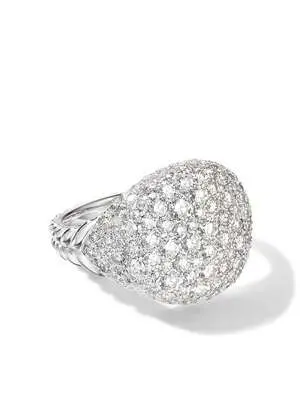 David Yurman 18kt White Gold Diamond Ring - Silver