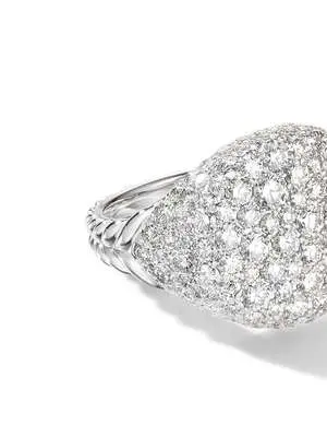 David Yurman 18kt White Gold Diamond Ring - Silver