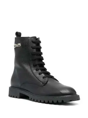 Philipp Plein Leather Lace-up Boots