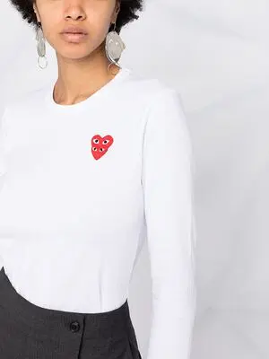 Play Comme Des Garcon Embroidered Logo Longsleeved Top