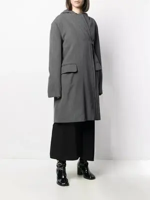 Gianfranco Ferre Wool Hooded Knee-length Coat