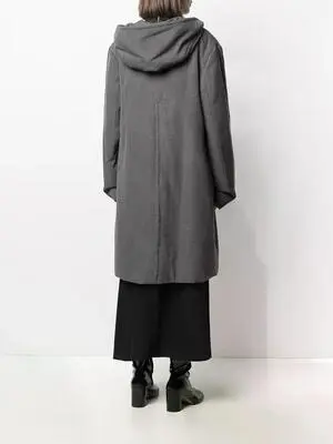 Gianfranco Ferre Wool Hooded Knee-length Coat