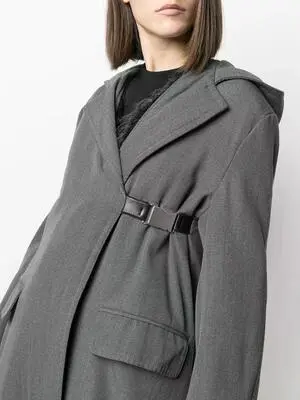 Gianfranco Ferre Wool Hooded Knee-length Coat
