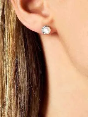 Yoko London 18kt White Gold Pearl And Diamond Stud Earrings