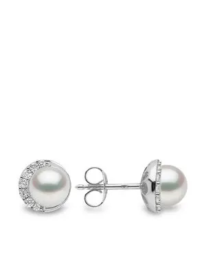 Yoko London 18kt White Gold Pearl And Diamond Stud Earrings