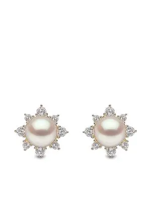 Yoko London 18kt Yellow Diamond And Pearl Earrings - Gold