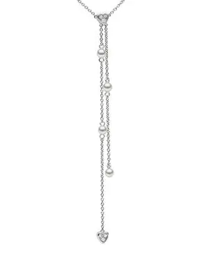 Yoko London 18kt White Gold Diamond And Pearl Necklace