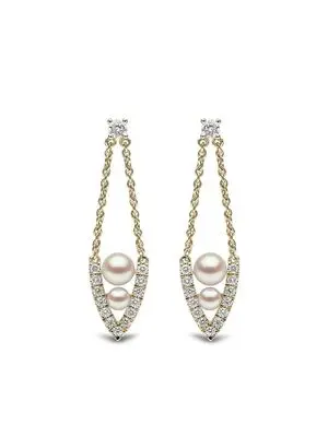 Yoko London 18kt Yellow Diamond And Pearl Drop Earrings
