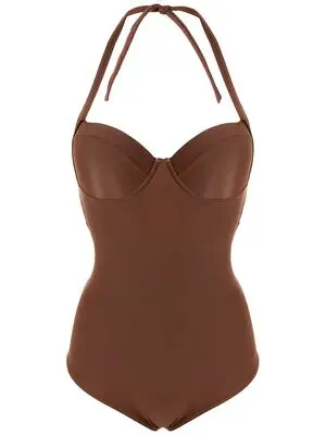 AMIR SLAMA Plain One-piece - Brown