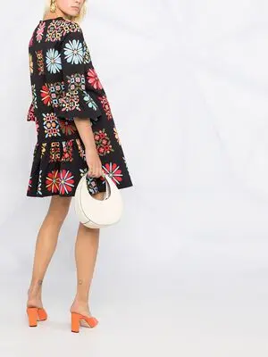 La DoubleJ 24/7 Shift Dress With Floral Print - Black