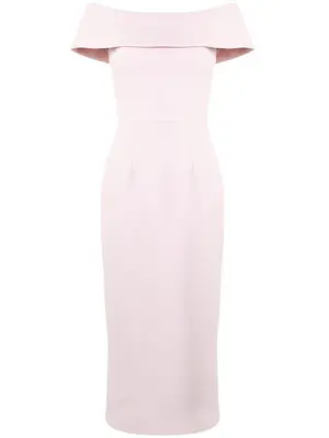 Rebecca Vallance Off-shoulder Fitted Dress - Pink