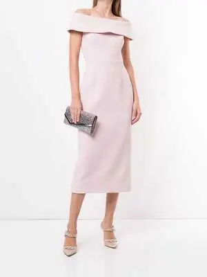 Rebecca Vallance Off-shoulder Fitted Dress - Pink