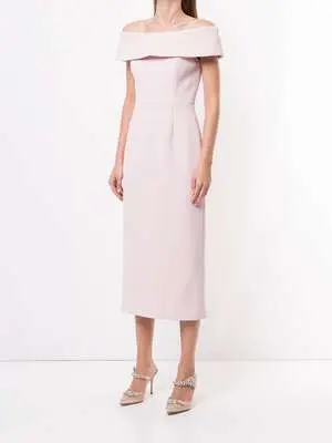Rebecca Vallance Off-shoulder Fitted Dress - Pink
