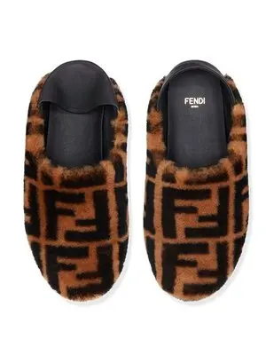 Fendi Shearling Ff Slippers