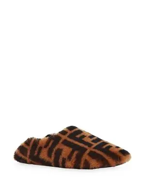 Fendi Shearling Ff Slippers