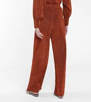 Oseree Lumière High-rise Wide-leg Pants - Brown