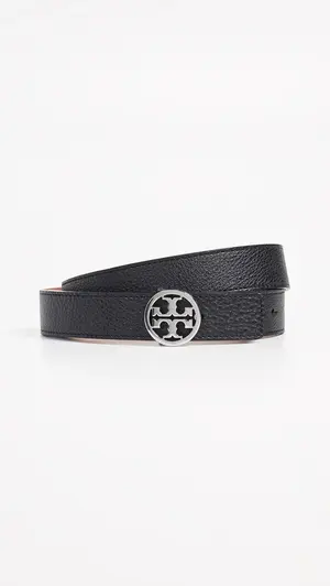 Tory Burch Miller Reversible Belt - Black/silver