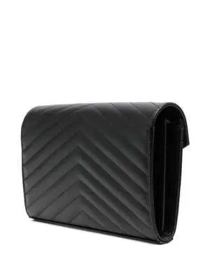Saint Laurent Classic Cassandre Chain Wallet - Black