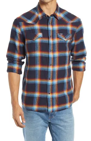 Wrangler Western Plaid Flannel Button-up Shirt