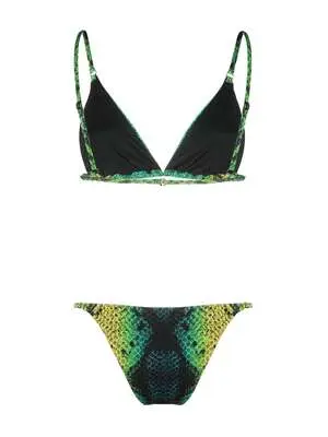 NOIRE SWIMWEAR Snake Print Bikini - Green