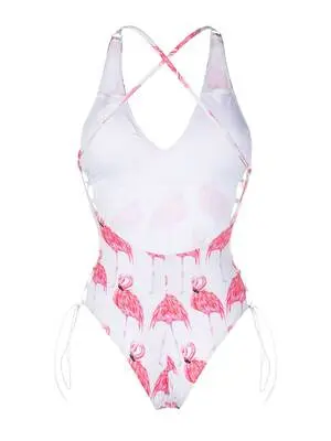 NOIRE SWIMWEAR Flamingo Print One-piece