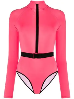 NOIRE SWIMWEAR Long-sleeve One-piece Swimsuit - Pink