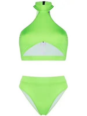 NOIRE SWIMWEAR Bahamas Cut-out Bikini - Green