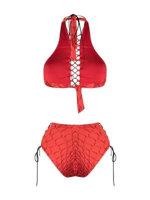 NOIRE SWIMWEAR Snakeskin Print Bikini - Red