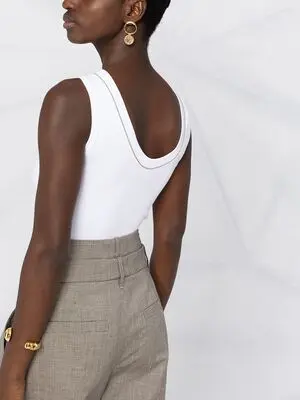 Brunello Cucinelli Crystal-detail Vest Top - White