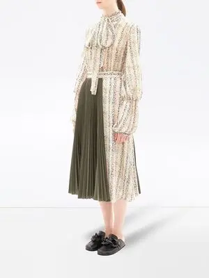 JW Anderson Pleated Contrasting Panel Midi Skirt