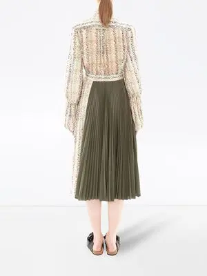JW Anderson Pleated Contrasting Panel Midi Skirt