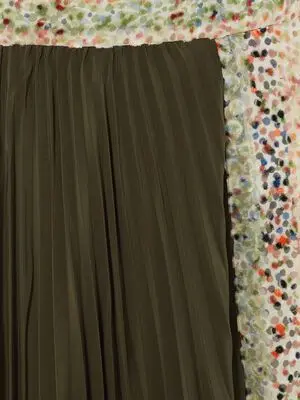 JW Anderson Pleated Contrasting Panel Midi Skirt